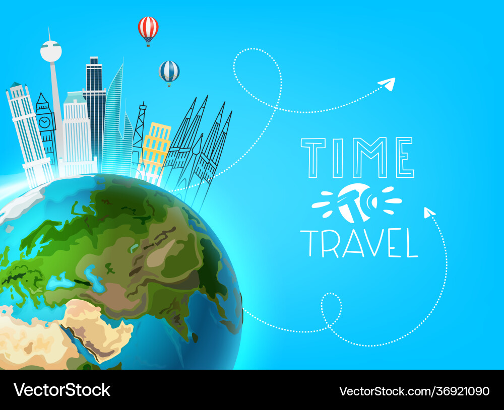 Travel destination concept with earth Royalty Free Vector