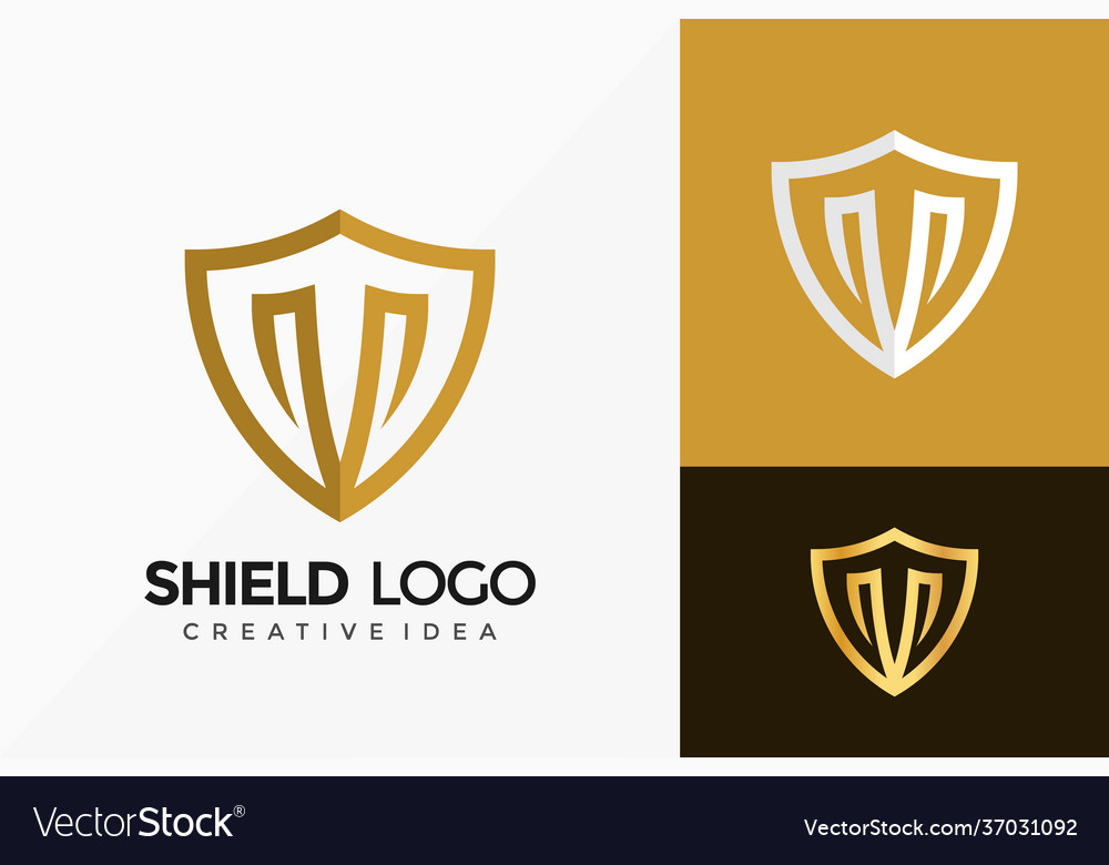 Letter m shield logo design abstract emblem Vector Image