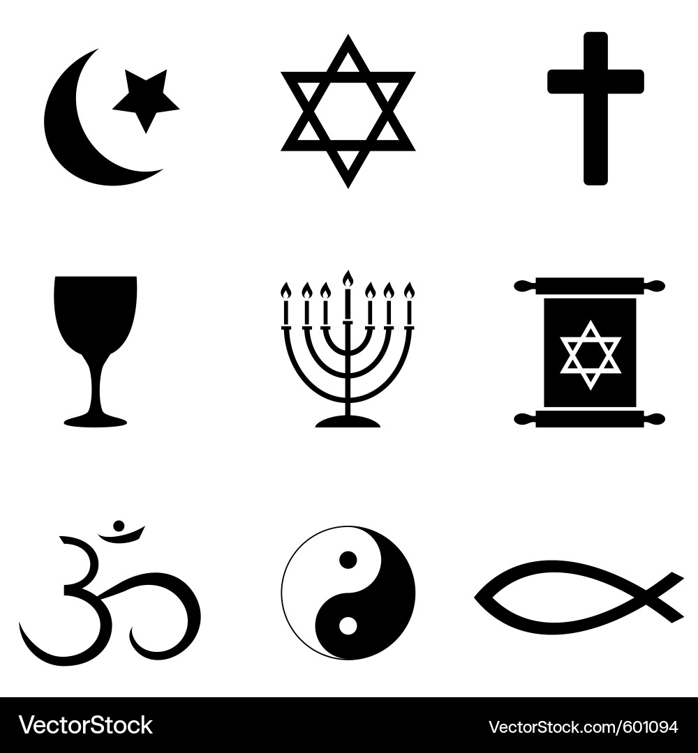 Religious symbols Royalty Free Vector Image - VectorStock