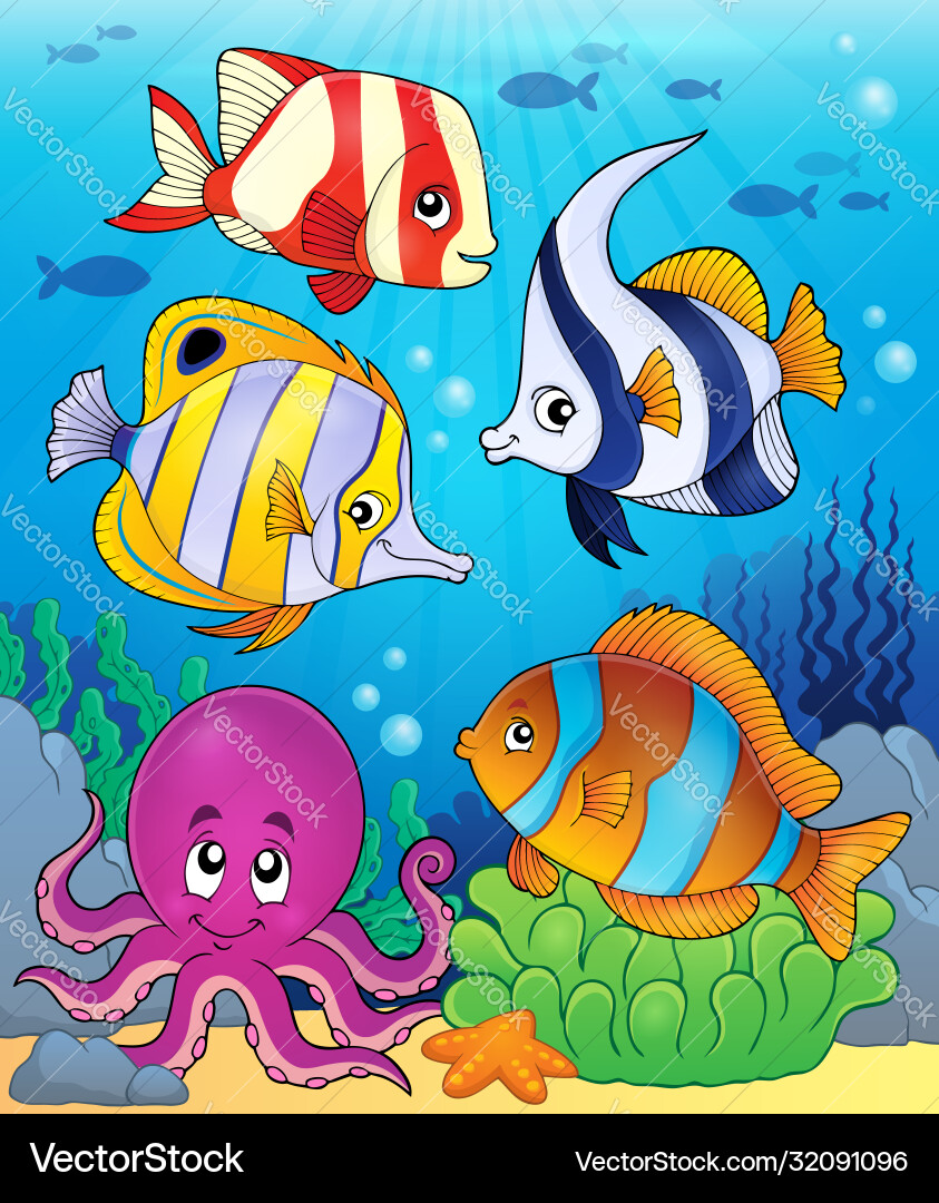 Coral fauna theme image 5 Royalty Free Vector Image