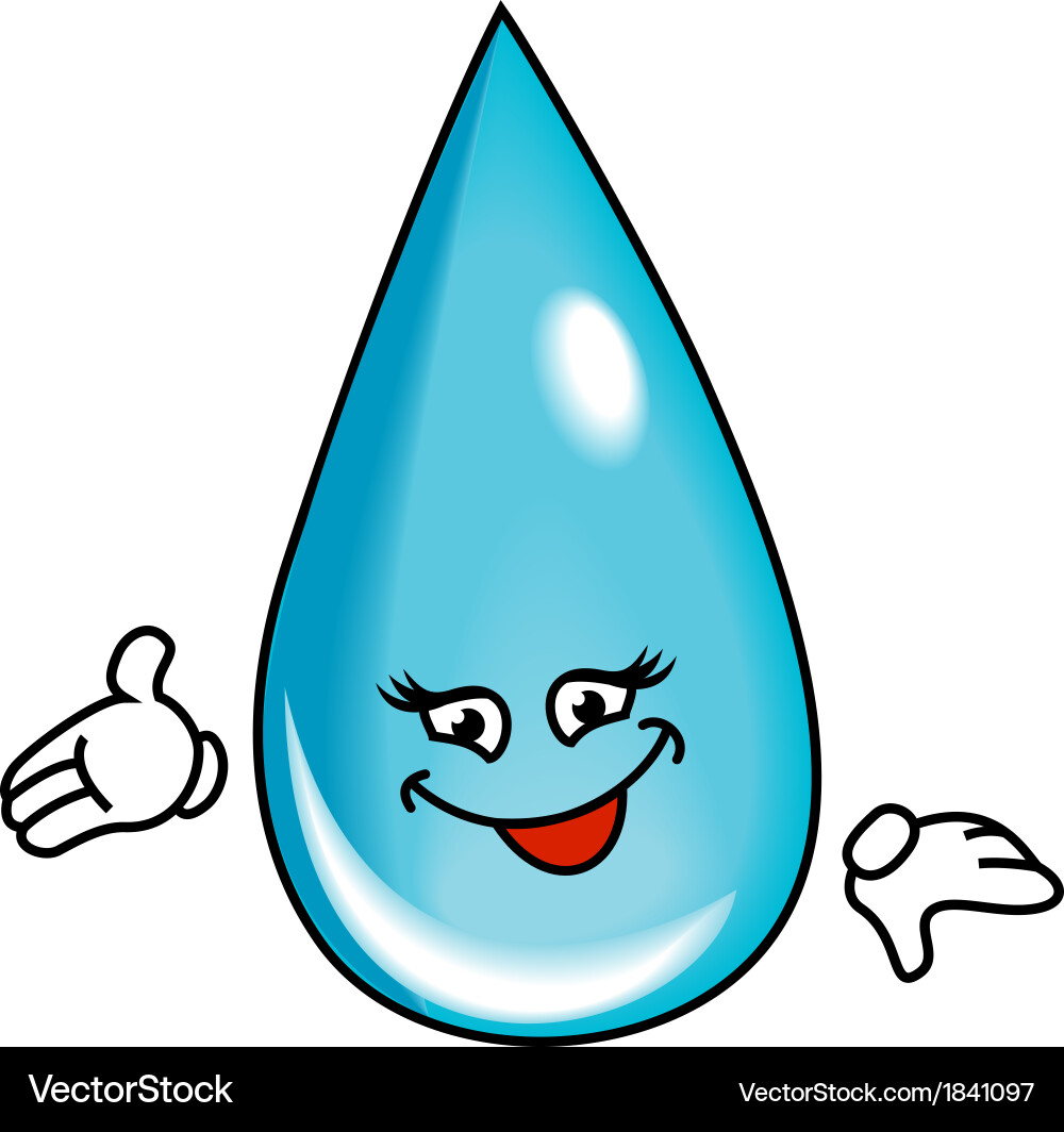 Water drop cartoon Royalty Free Vector Image - VectorStock