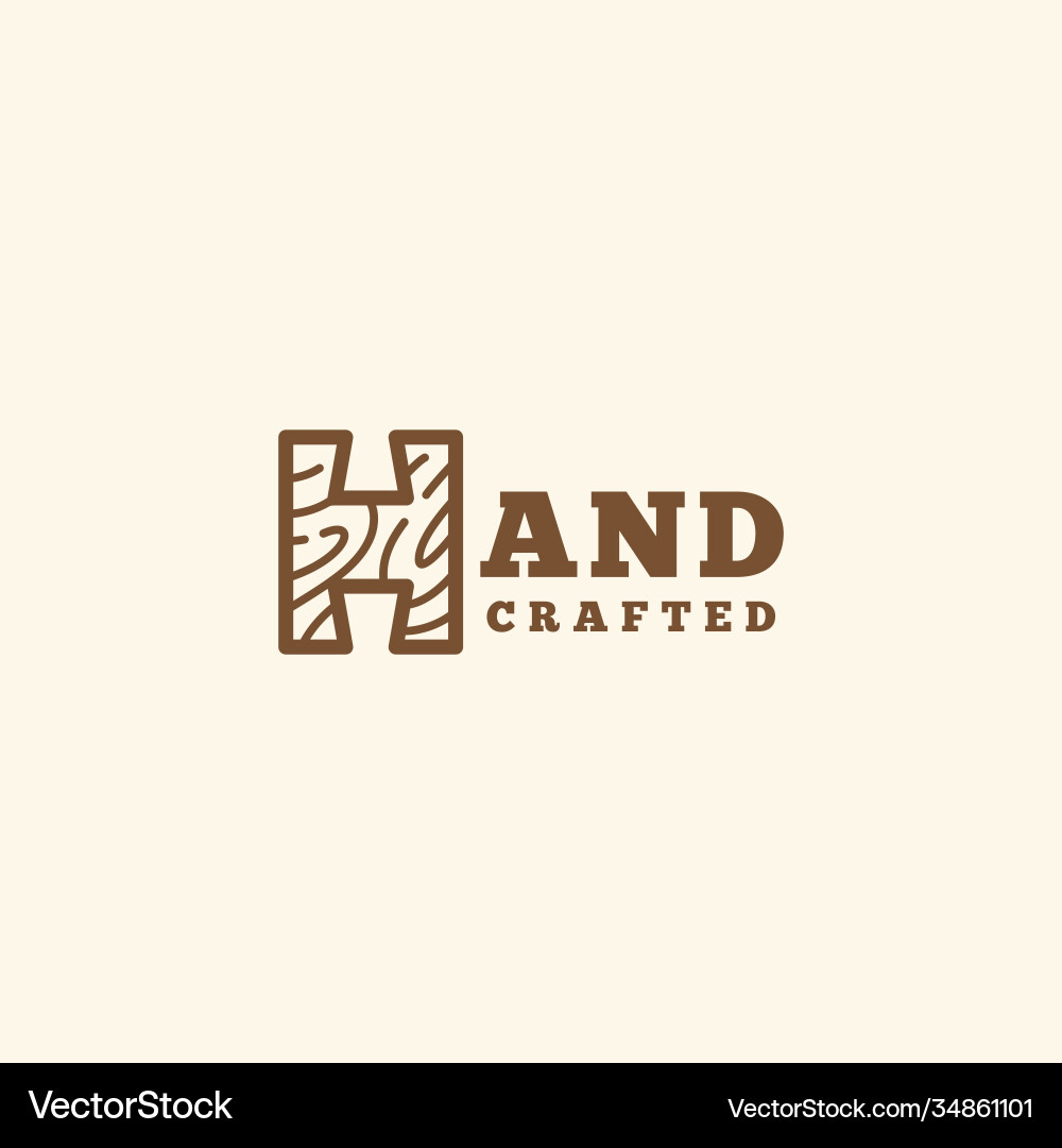 Hand crafted logo Royalty Free Vector Image - VectorStock
