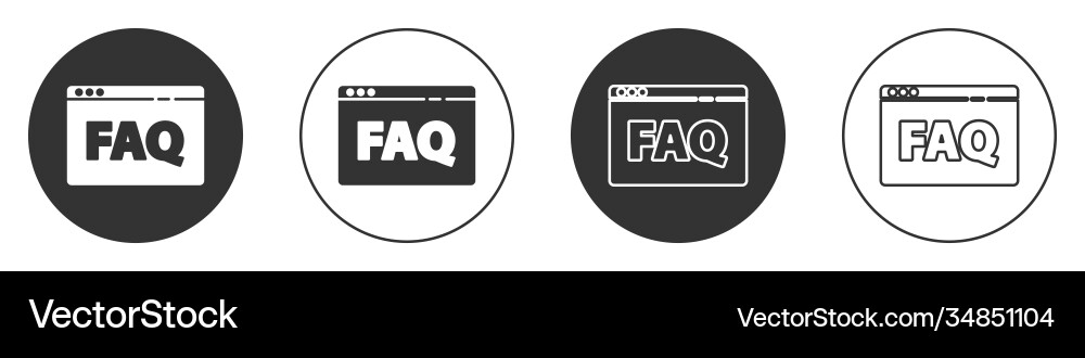 Black browser faq icon isolated on white Vector Image