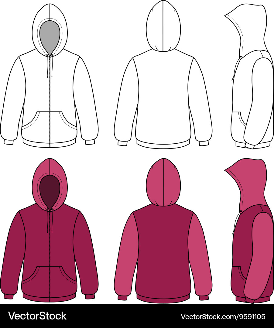 Hoodie sweater template Royalty Free Vector Image