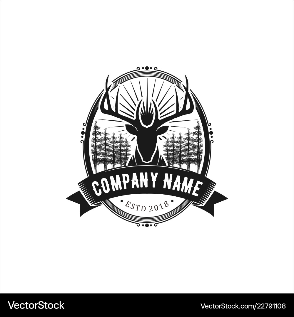 Logo for hunting and adventure Royalty Free Vector Image