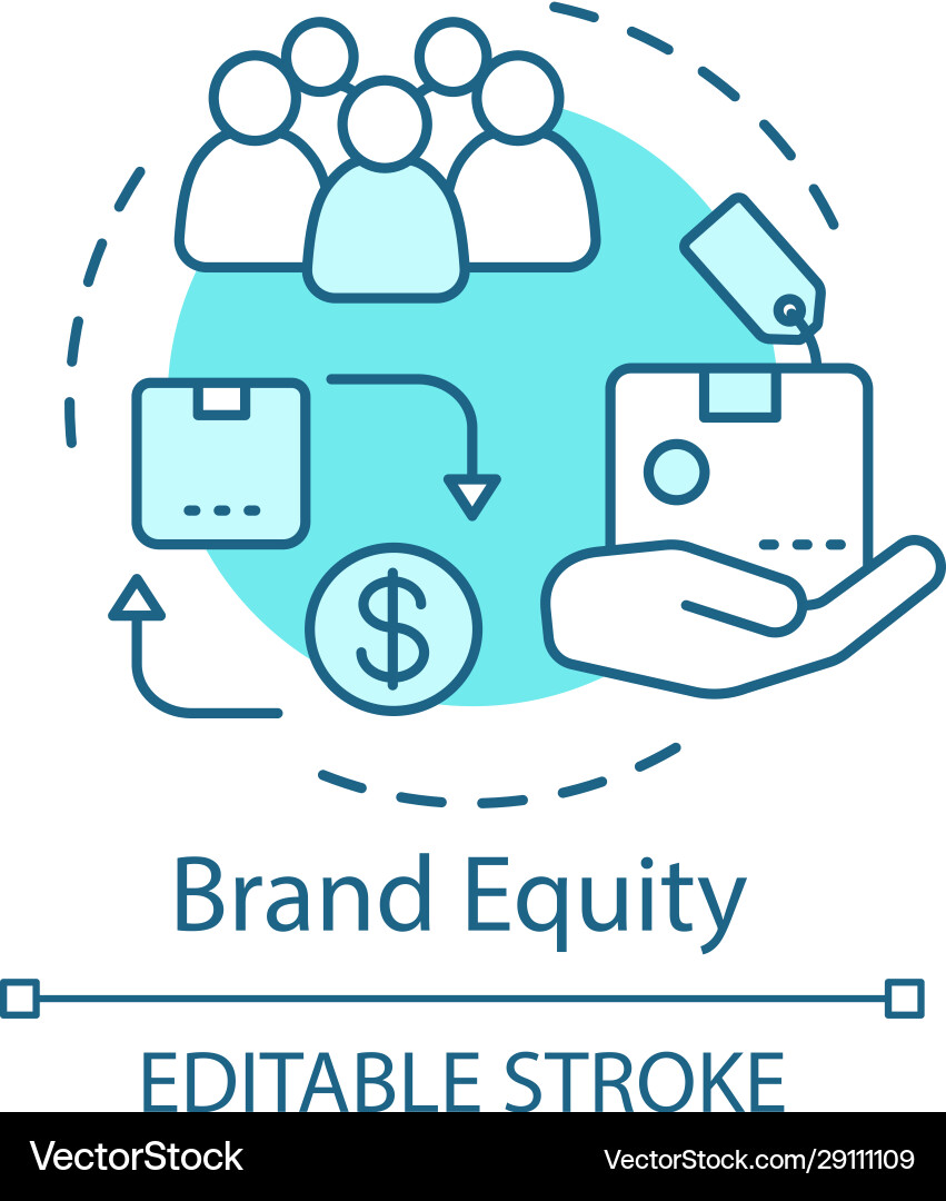 Brand equity concept icon Royalty Free Vector Image