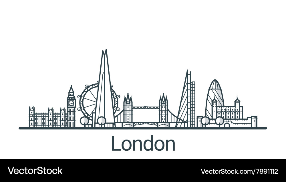 Outline London banner Royalty Free Vector Image