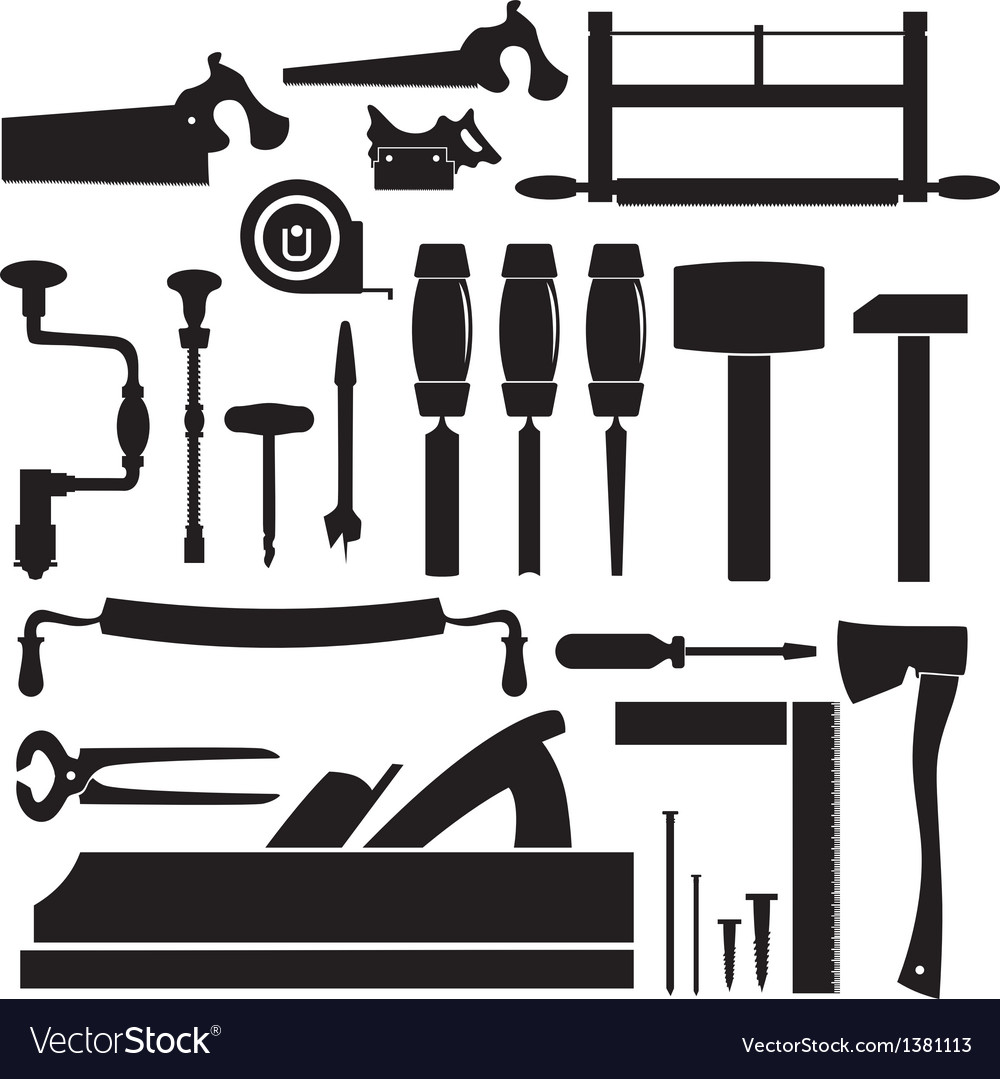 Tools carpenter set Royalty Free Vector Image - VectorStock