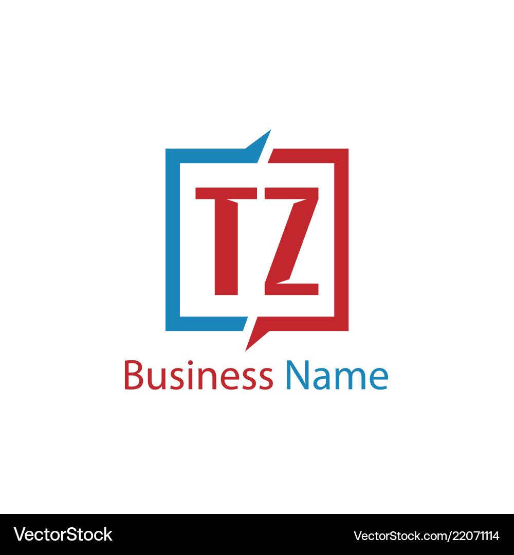Initial letter tz logo template design Royalty Free Vector