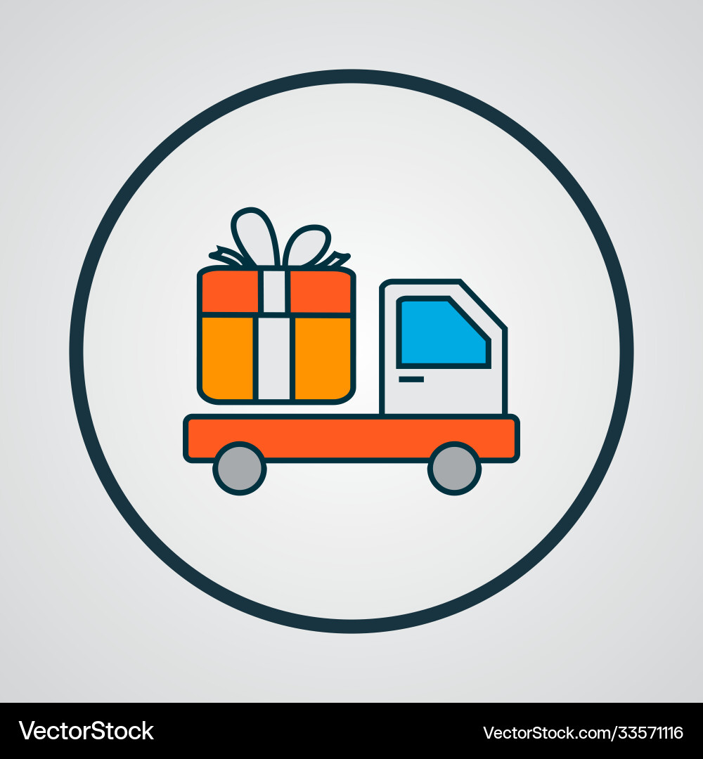 Gift delivery icon colored line symbol premium Vector Image
