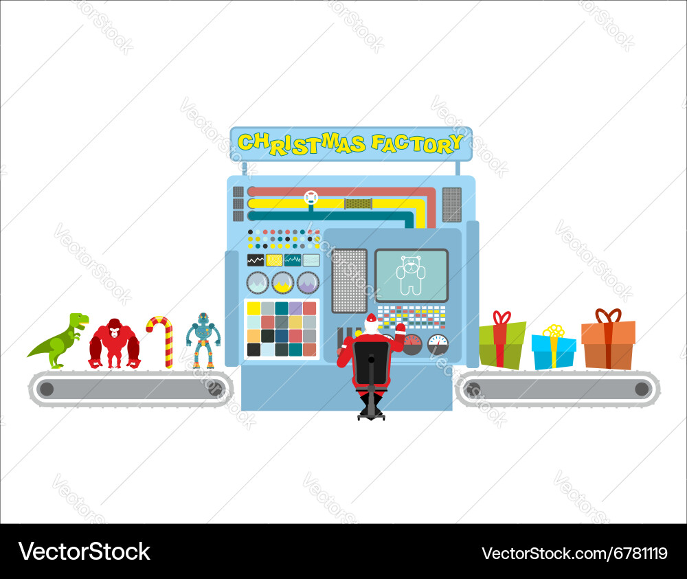 Christmas factory automatic line for production Vector Image