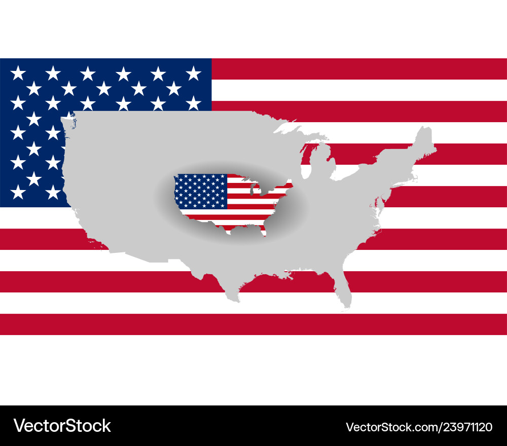 American flag and map Royalty Free Vector Image
