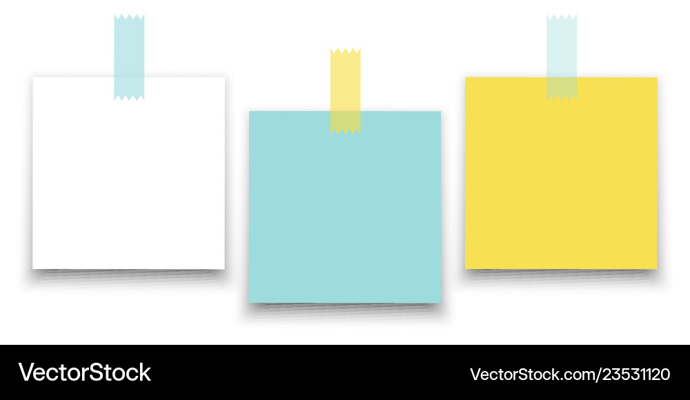 Different color square paper stickers Royalty Free Vector