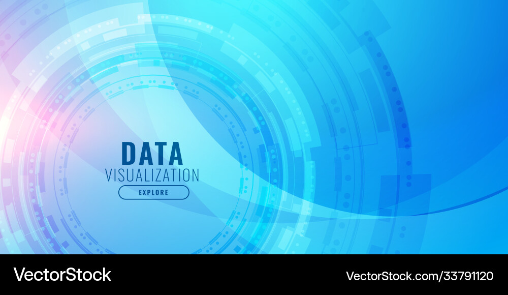 Technology visualization futuristic blue banner Vector Image