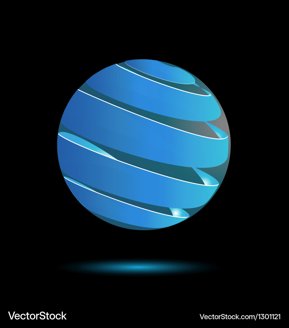 Abstract blue bubble 3d logo design Royalty Free Vector