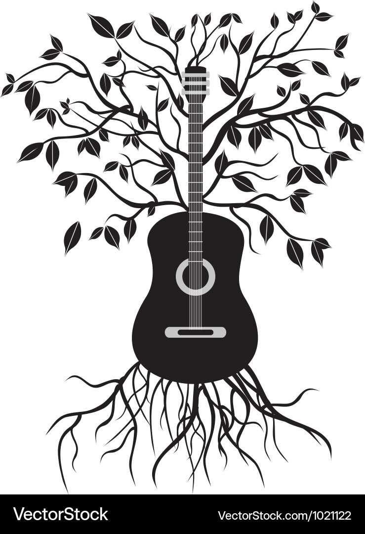 Guitar tree Royalty Free Vector Image - VectorStock