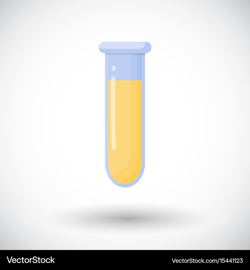 Tube with blood plasma flat icon Royalty Free Vector Image