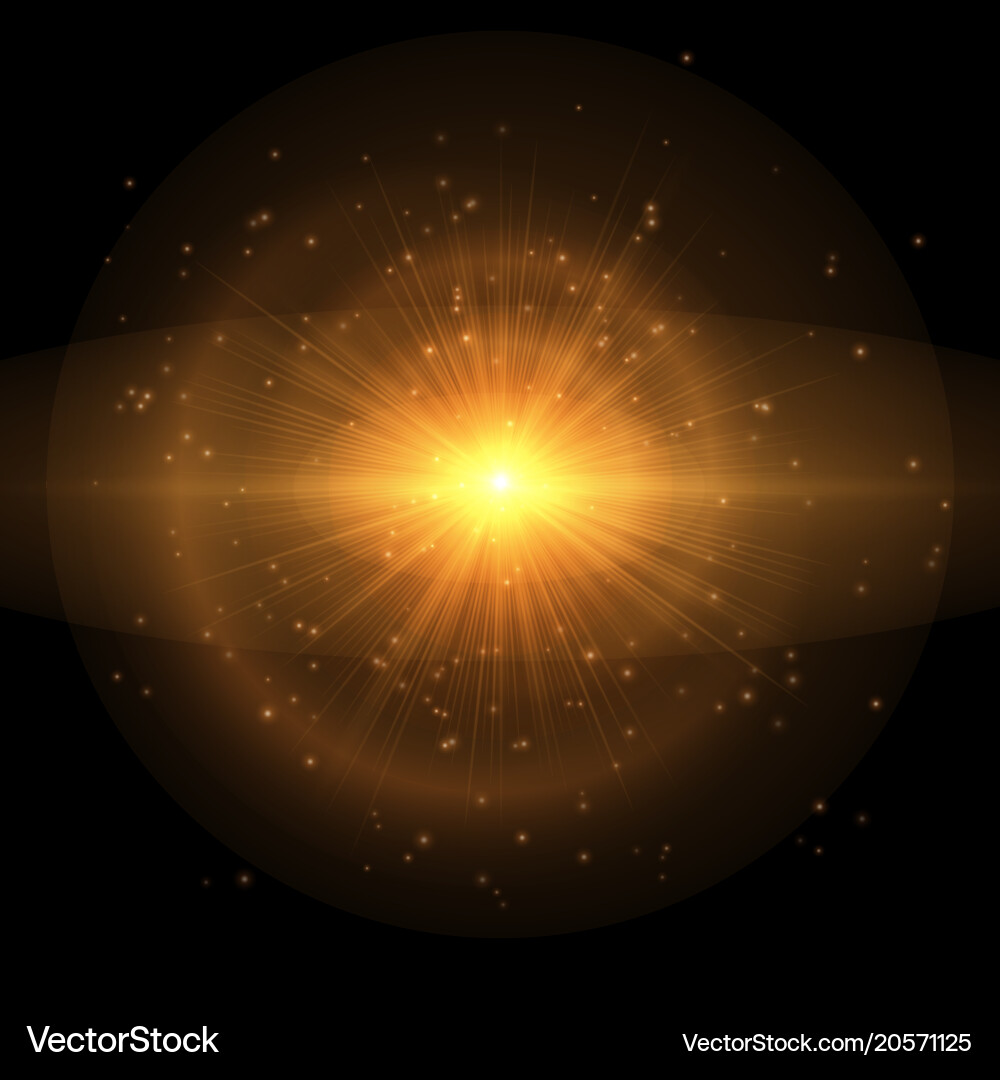 Golden star explodes in the sky Royalty Free Vector Image