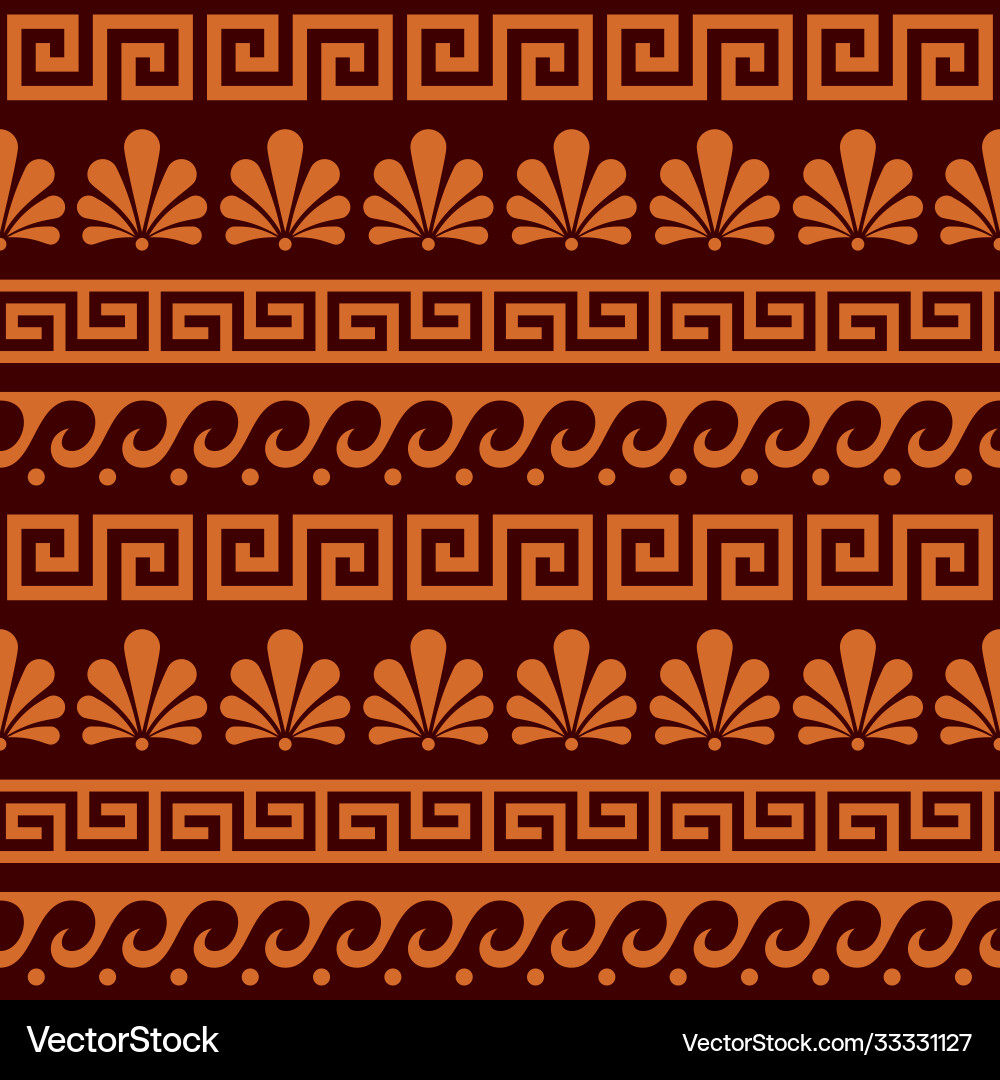 Greek ancient seamless pattern set - floral Vector Image