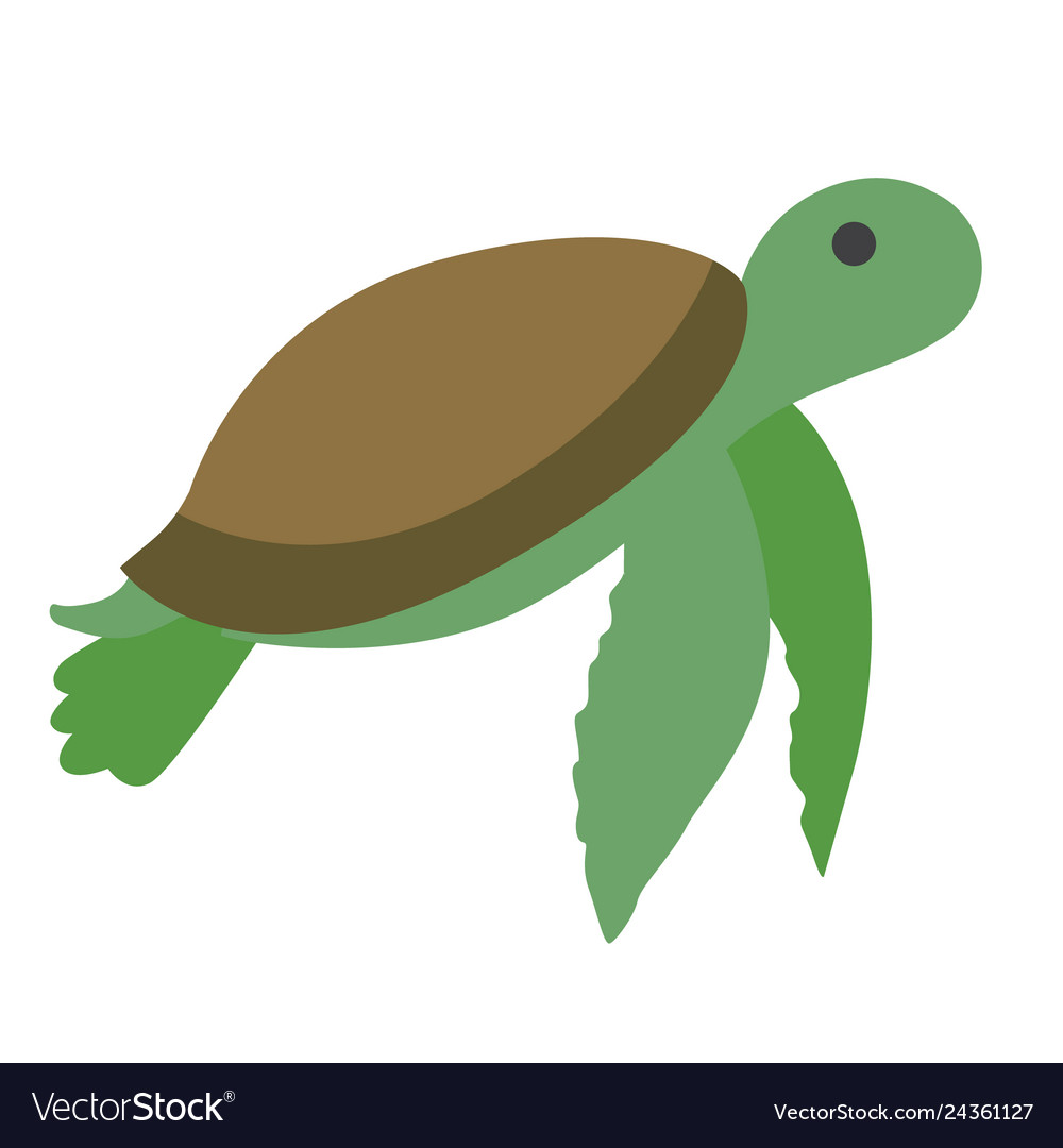 Green turtle flat Royalty Free Vector Image - VectorStock