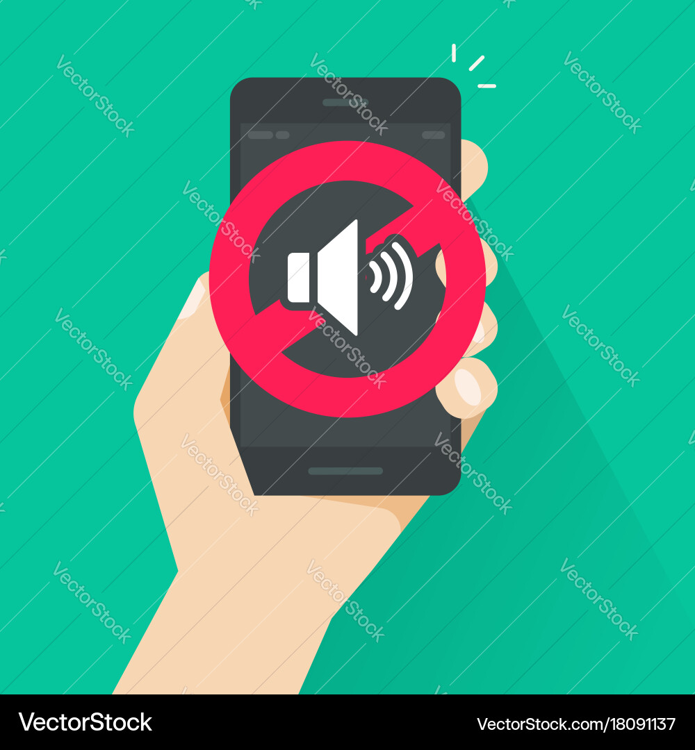 No sound sign for mobile phone Royalty Free Vector Image