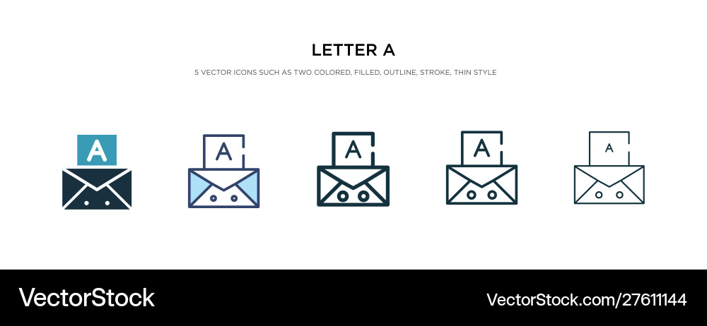 Letter a icon in different style two colored Vector Image