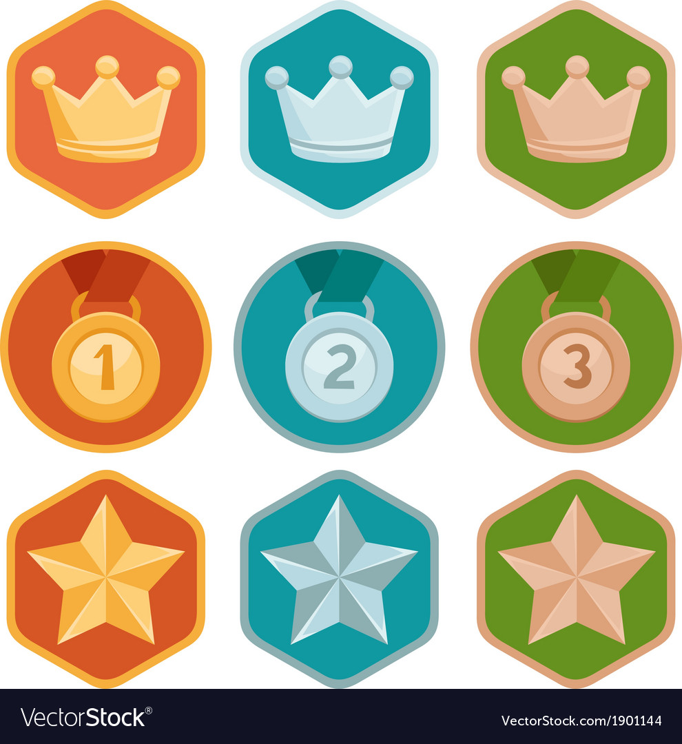 Rewards icons Royalty Free Vector Image - VectorStock