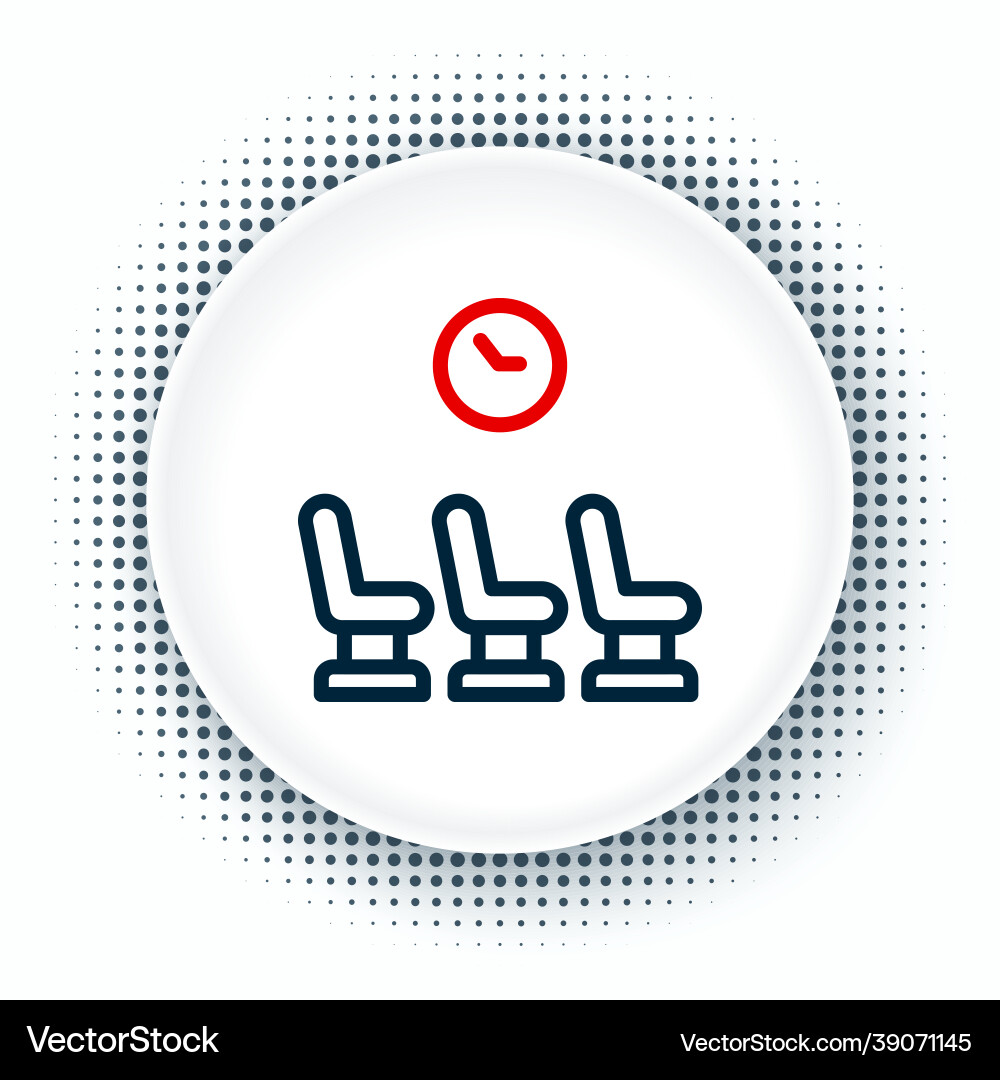 Line waiting room icon isolated on white Vector Image