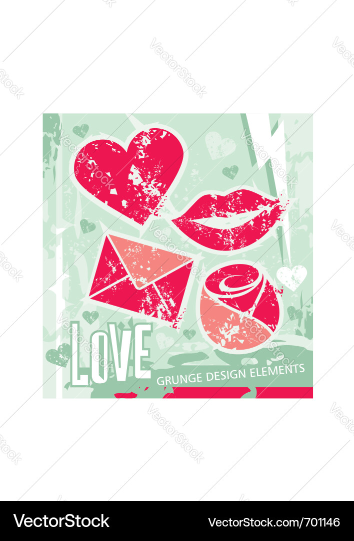 Love - grungy design elements Royalty Free Vector Image