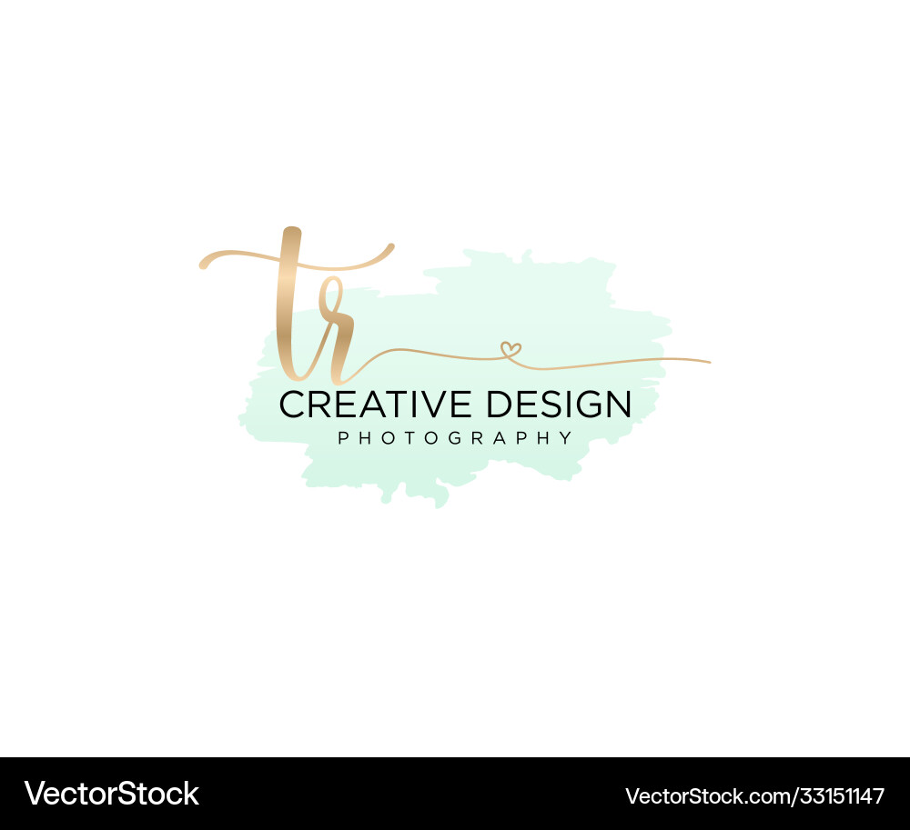 Initial tr handwriting logo with brush template Vector Image