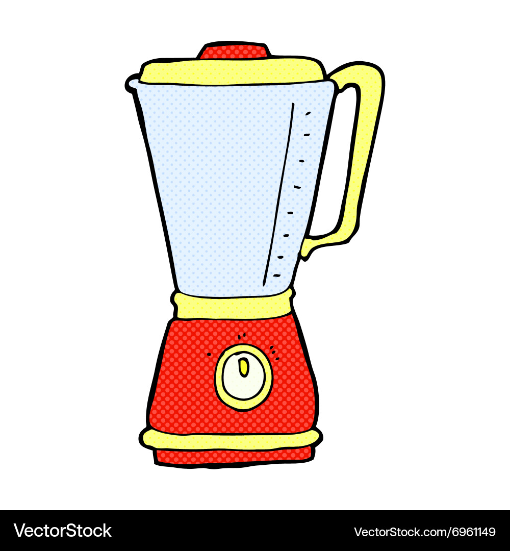 Comic cartoon kitchen blender Royalty Free Vector Image