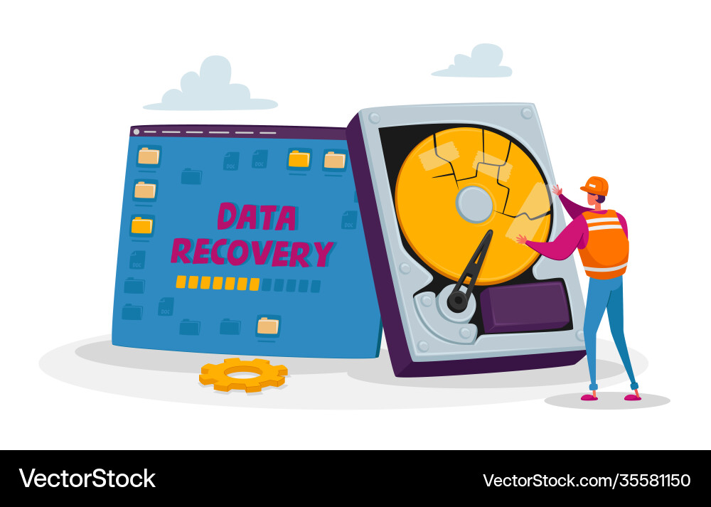 Backup data recovery and protection service Vector Image