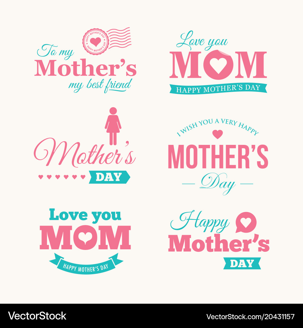 Mothers-day-logo-set Royalty Free Vector Image