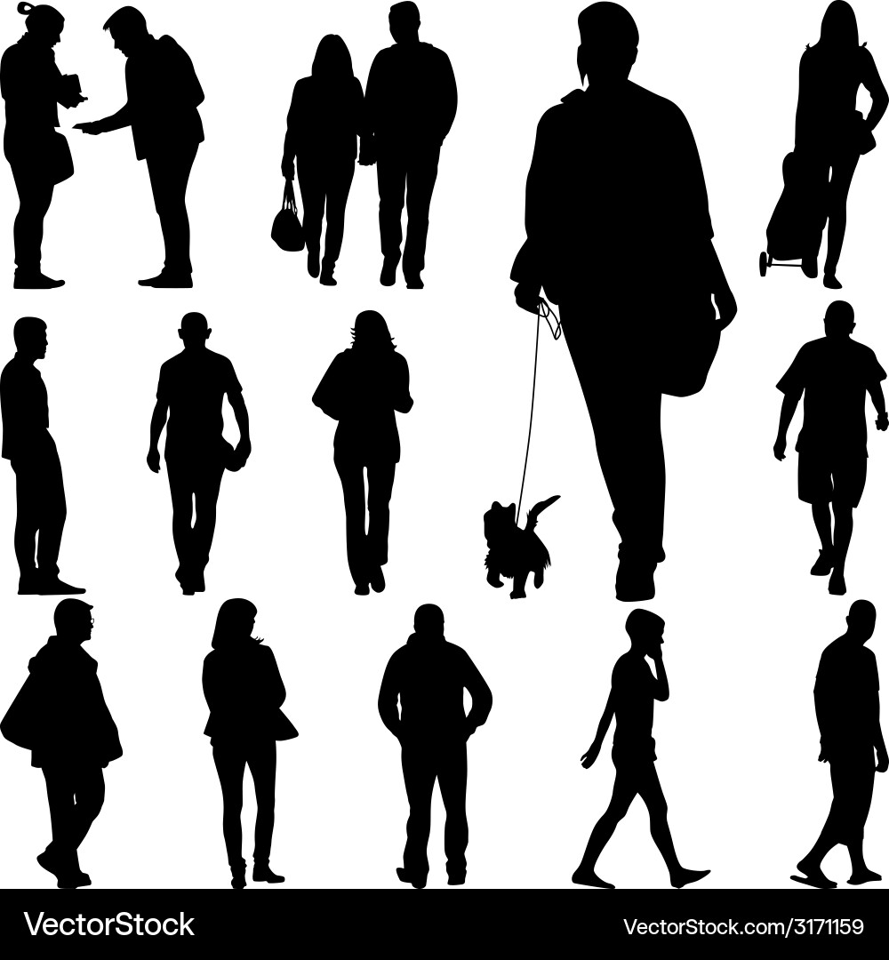 People walk Royalty Free Vector Image - VectorStock