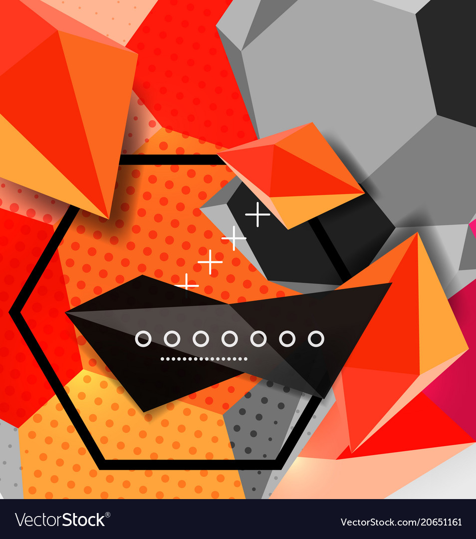 Color 3d geometric composition poster Royalty Free Vector