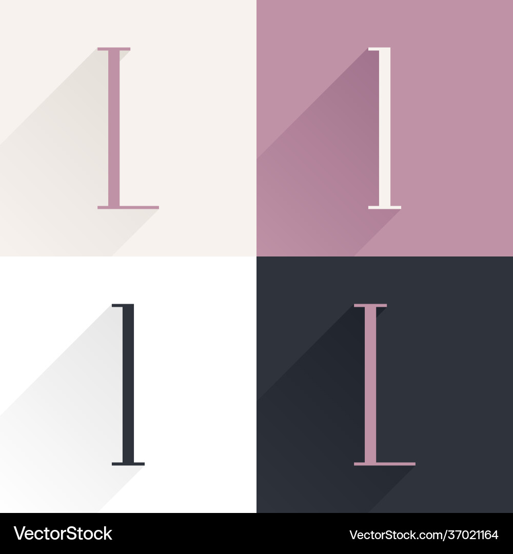 L letter condensed serif font set Royalty Free Vector Image