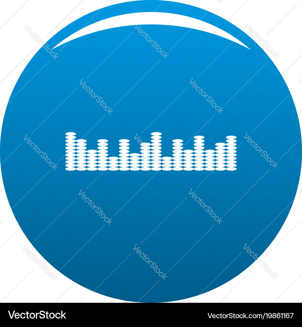 Equalizer music icon blue Royalty Free Vector Image