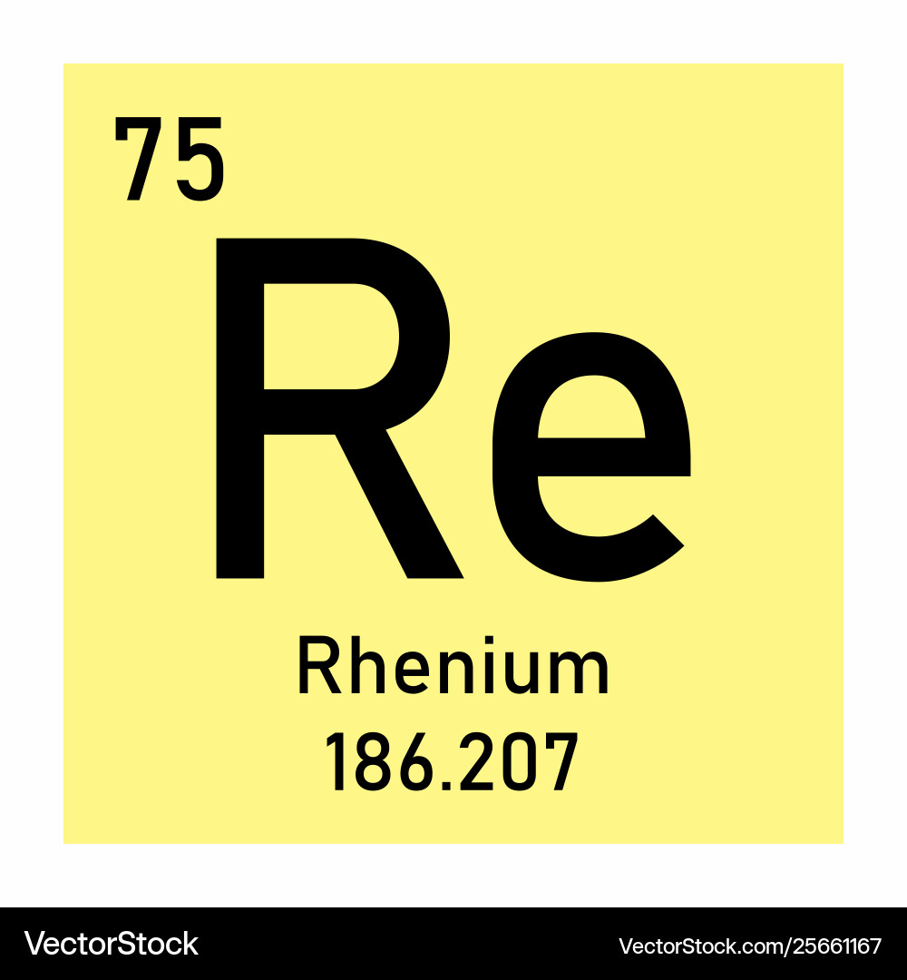 Rhenium chemical symbol Royalty Free Vector Image