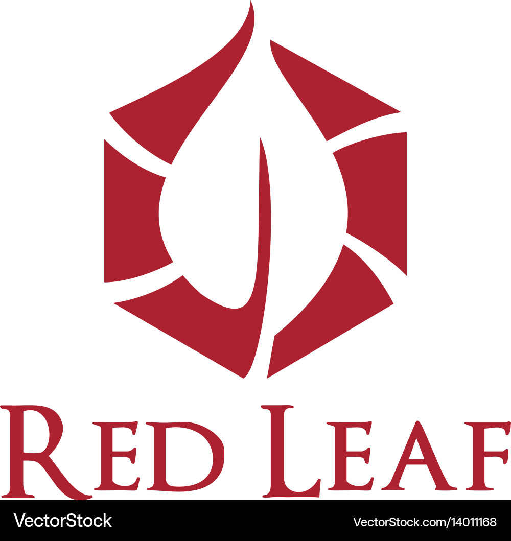 Red leaf logo design Royalty Free Vector Image