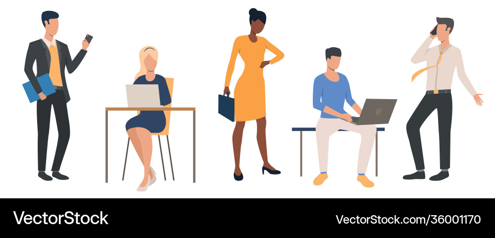 Set office managers Royalty Free Vector Image - VectorStock