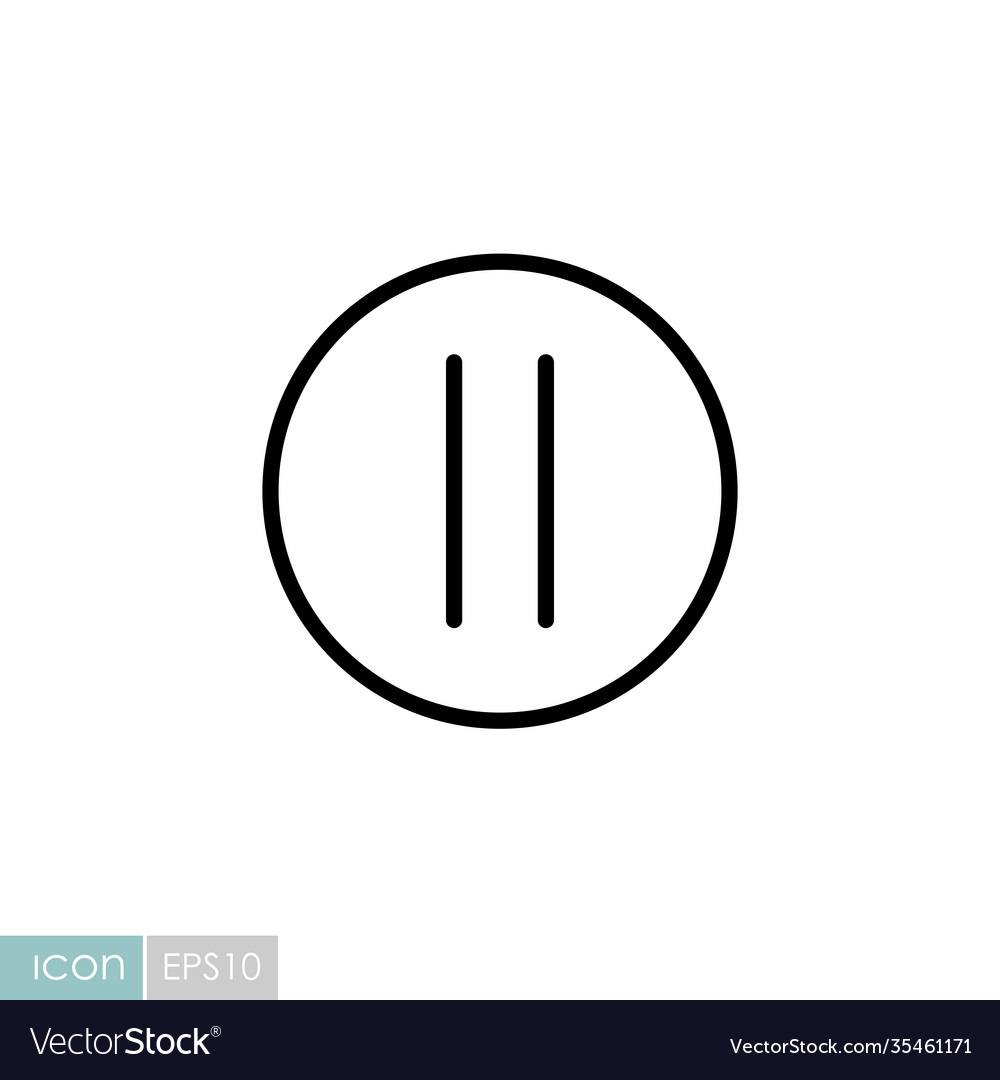 Pause button flat icon Royalty Free Vector Image