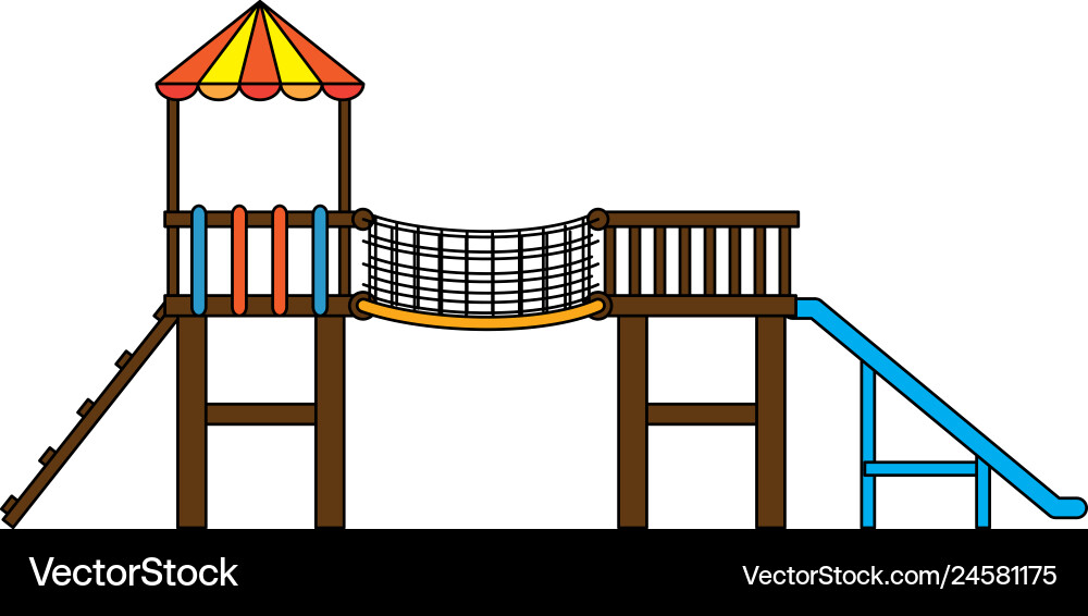 Game with tower and slide Royalty Free Vector Image