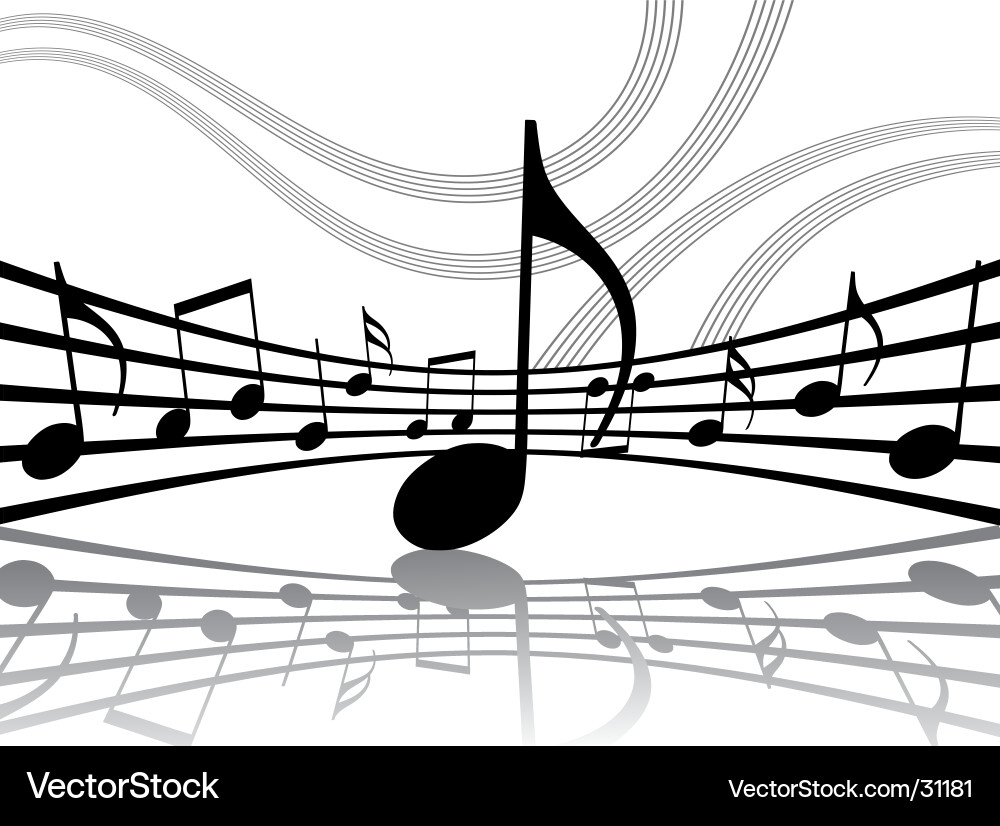 Abstract musical lines with notes Royalty Free Vector Image