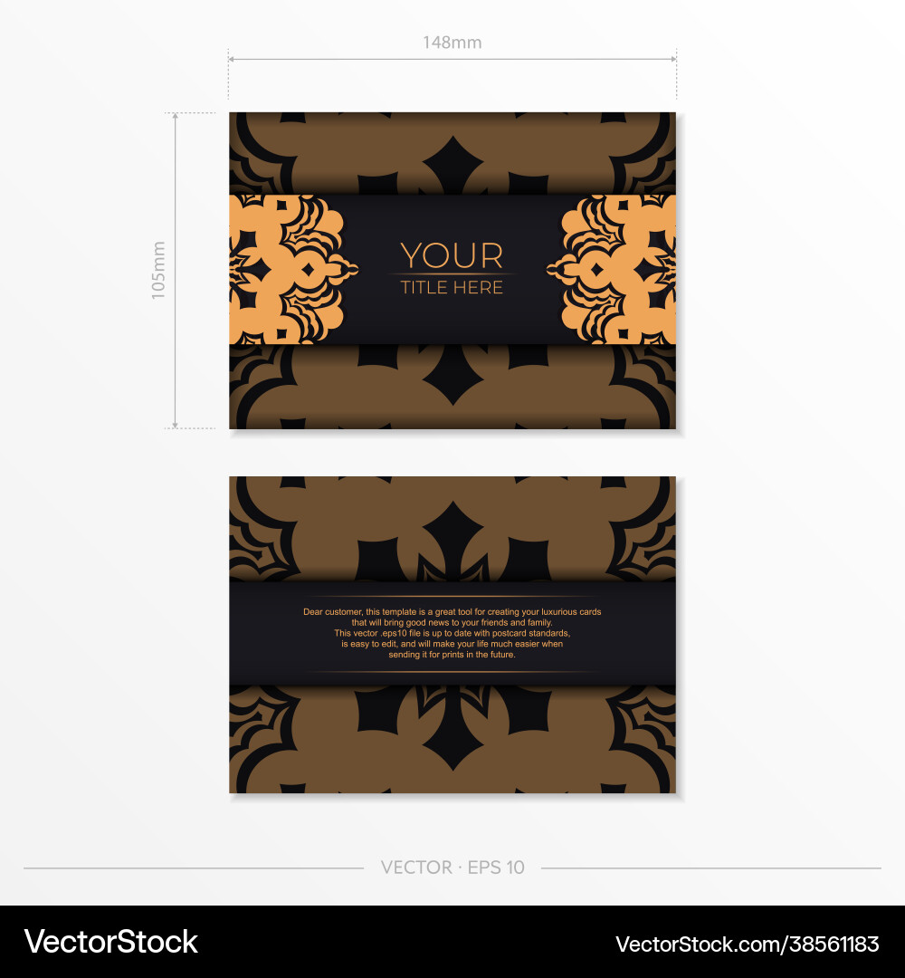 Ready-made postcard design with vintage indian Vector Image