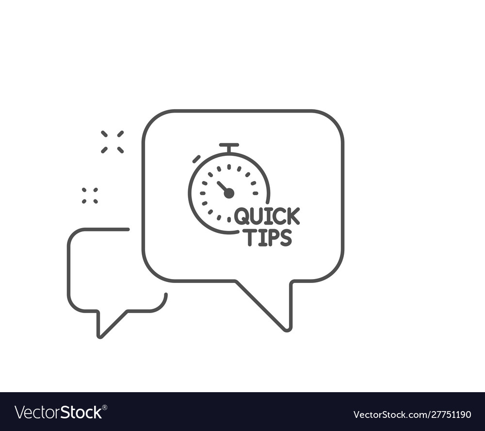 Quick tips line icon helpful tricks sign Vector Image Quick tips line icon helpful tricks sign Vector Image