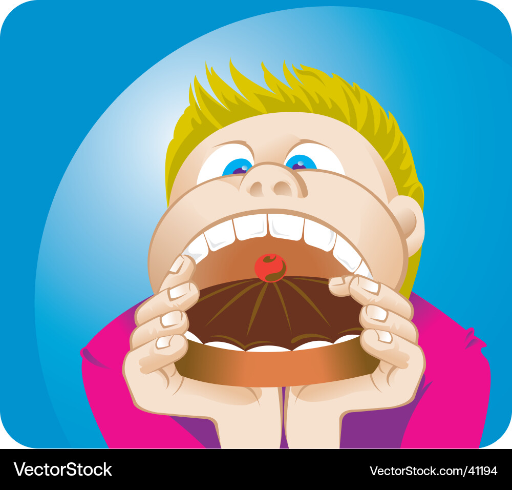 Boy eating Royalty Free Vector Image - VectorStock