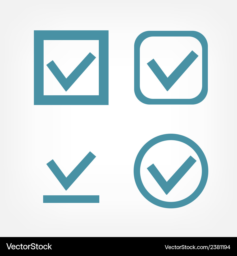 Check mark flat icons Royalty Free Vector Image