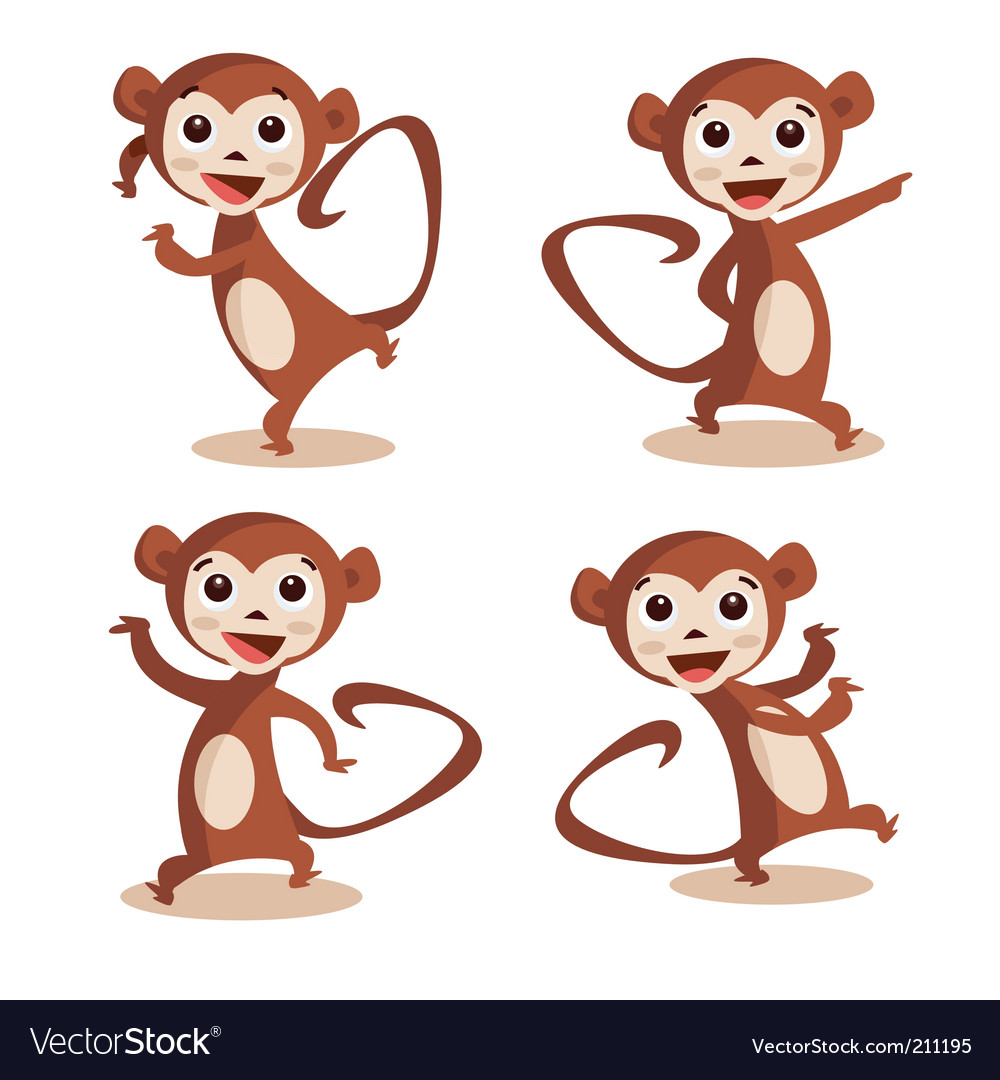 Dancing monkey Royalty Free Vector Image - VectorStock