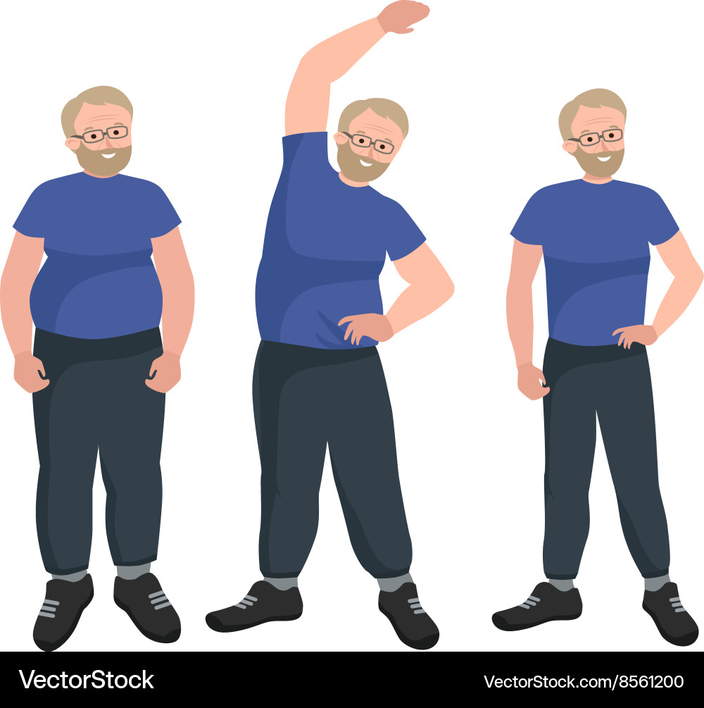 People with different body mass Royalty Free Vector Image