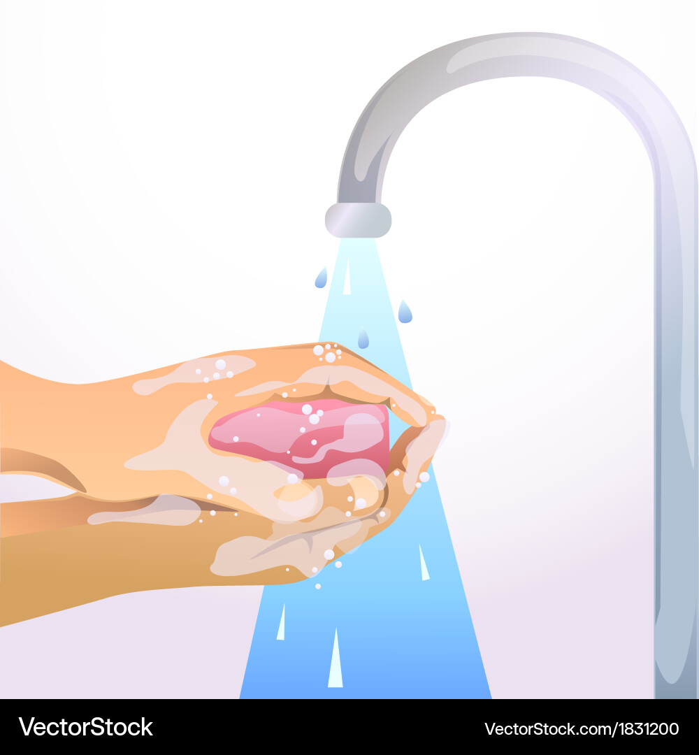Wash hand Royalty Free Vector Image - VectorStock